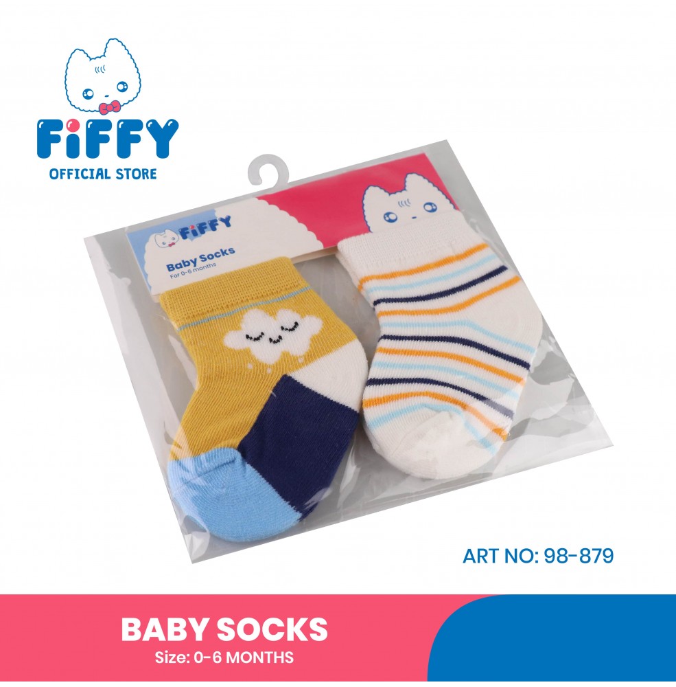 FIFFY COLOURFUL BABY SOCK 2 PAIRS