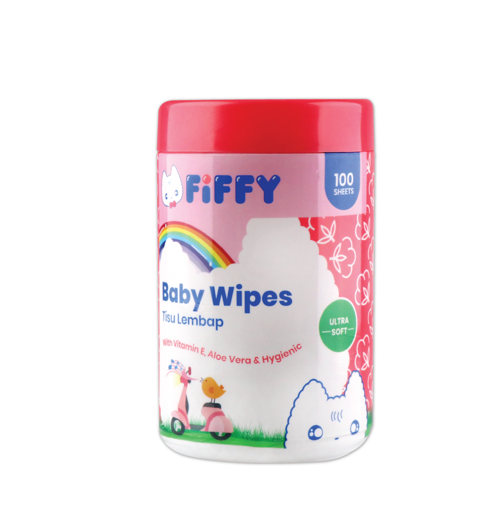 Baby Wipes : FIFFY BABY WIPES PINK 100 S CAN
