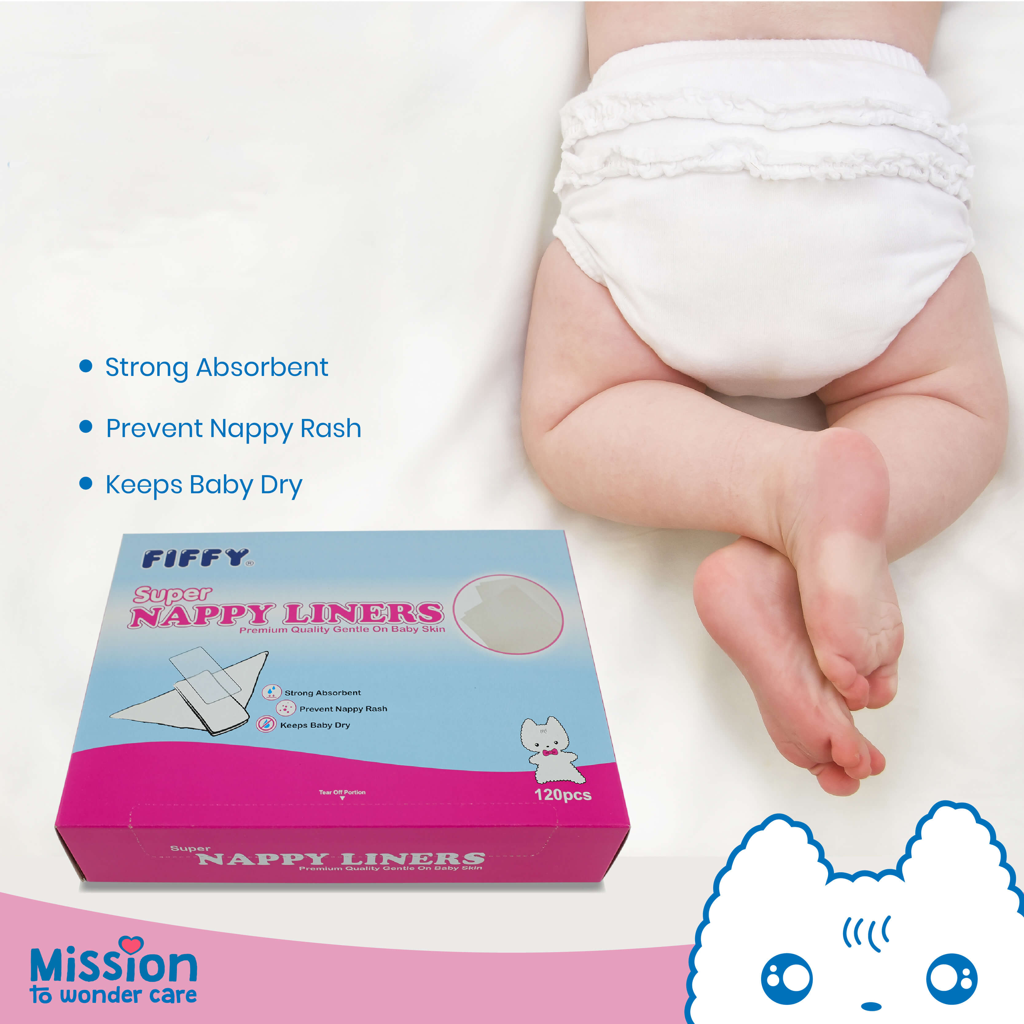 FIFFY SUPER NAPPY LINERS (120 S)