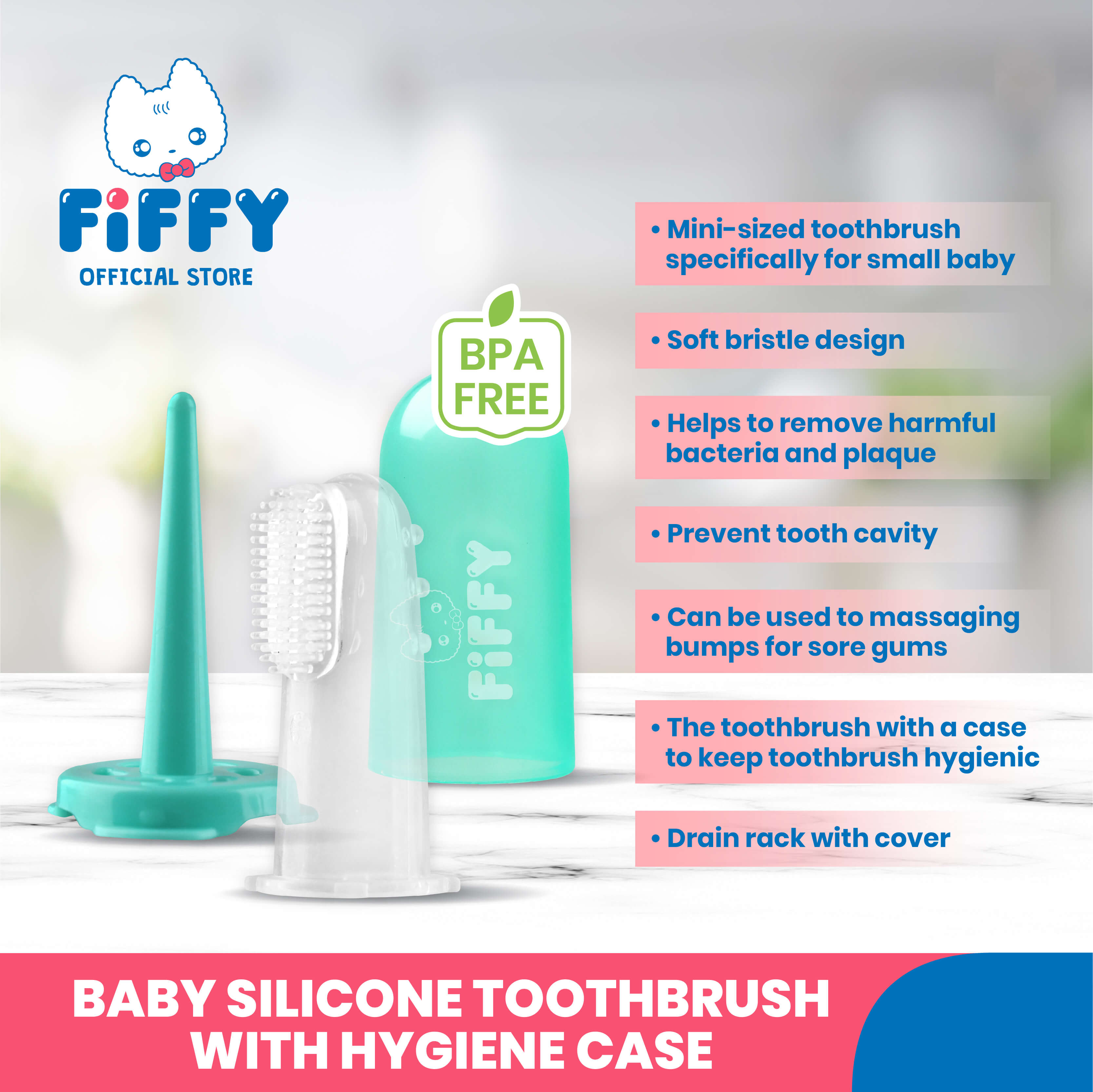 Oral & Nasal Care - FIFFY BABY SILICONE TOOTHBRUSH WITH ...
